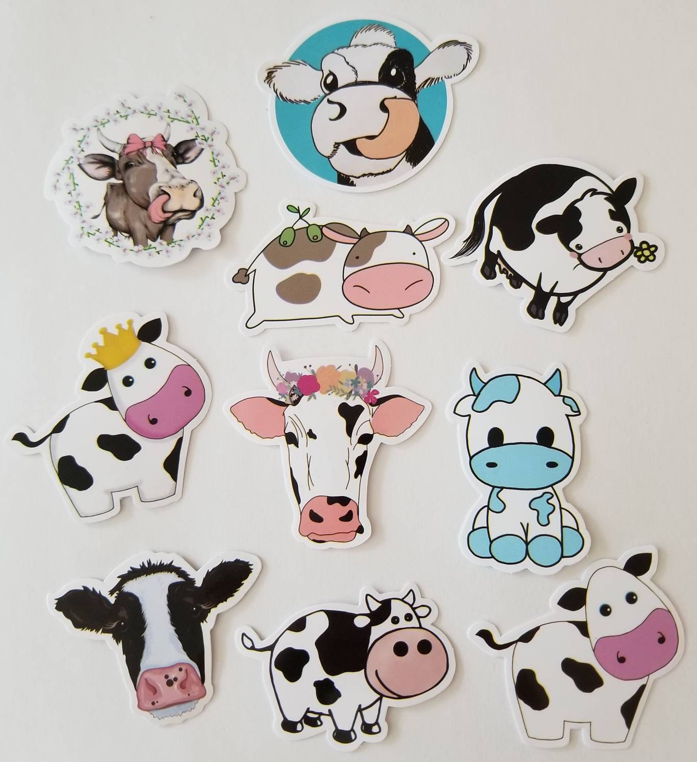 Cartoon Cow Stickers 10 Pack - Etsy