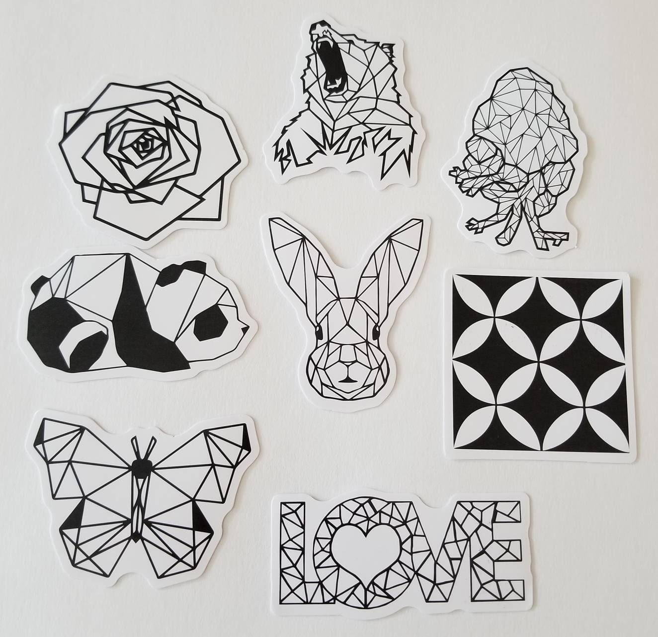 Black & White Geometric Pattern Stickers 10 Pack - Etsy