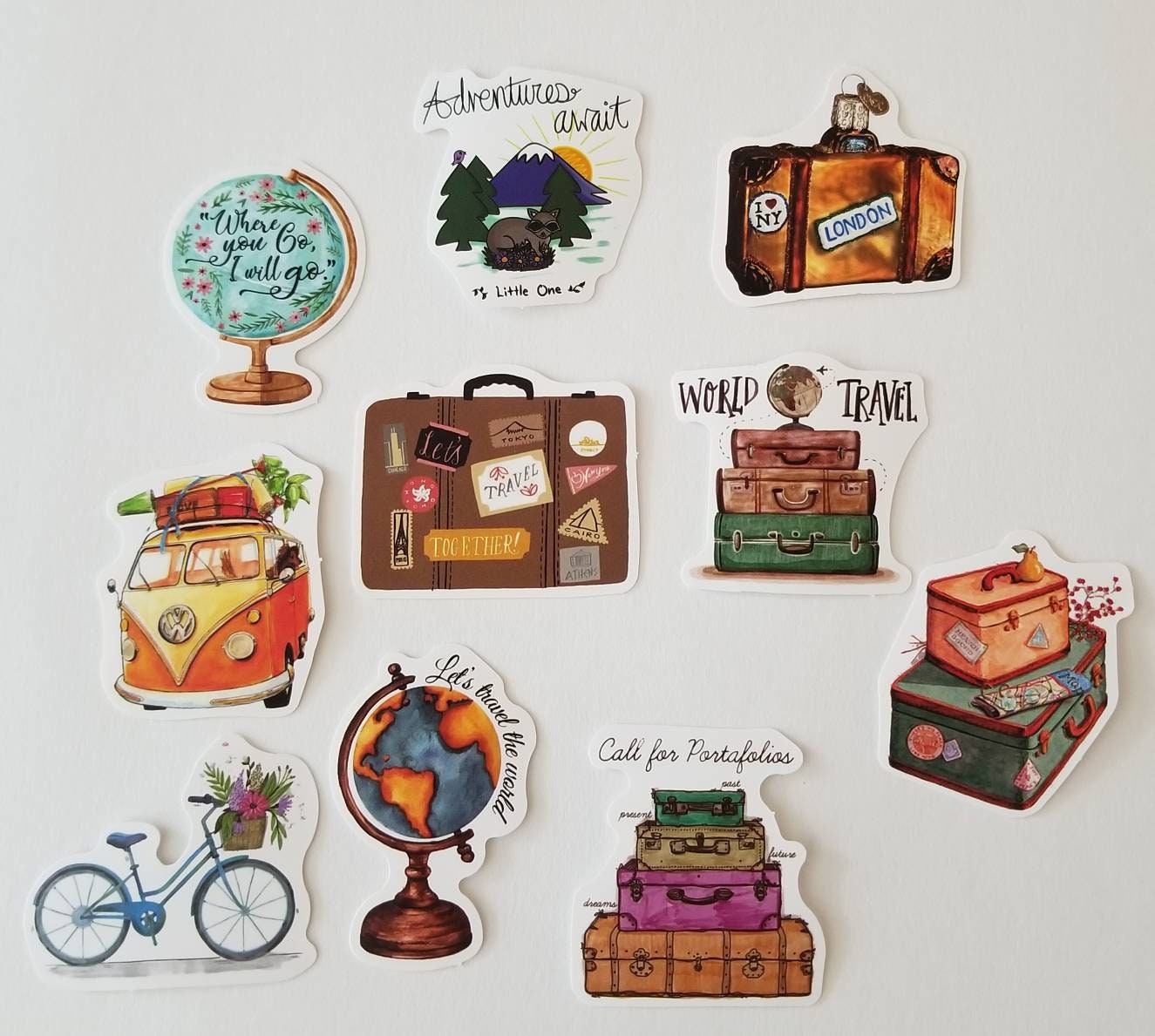 Vintage Travel Stickers 10 Pack - Etsy