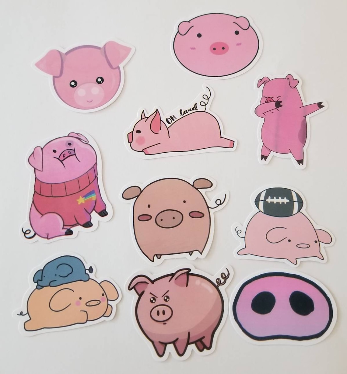 Cartoon Pig Stickers 10 Pack - Etsy