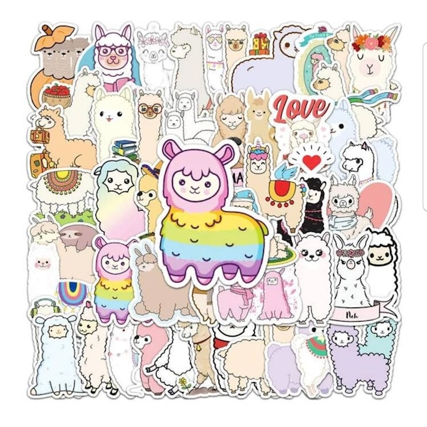 Alpaca Animal Stickers - Etsy