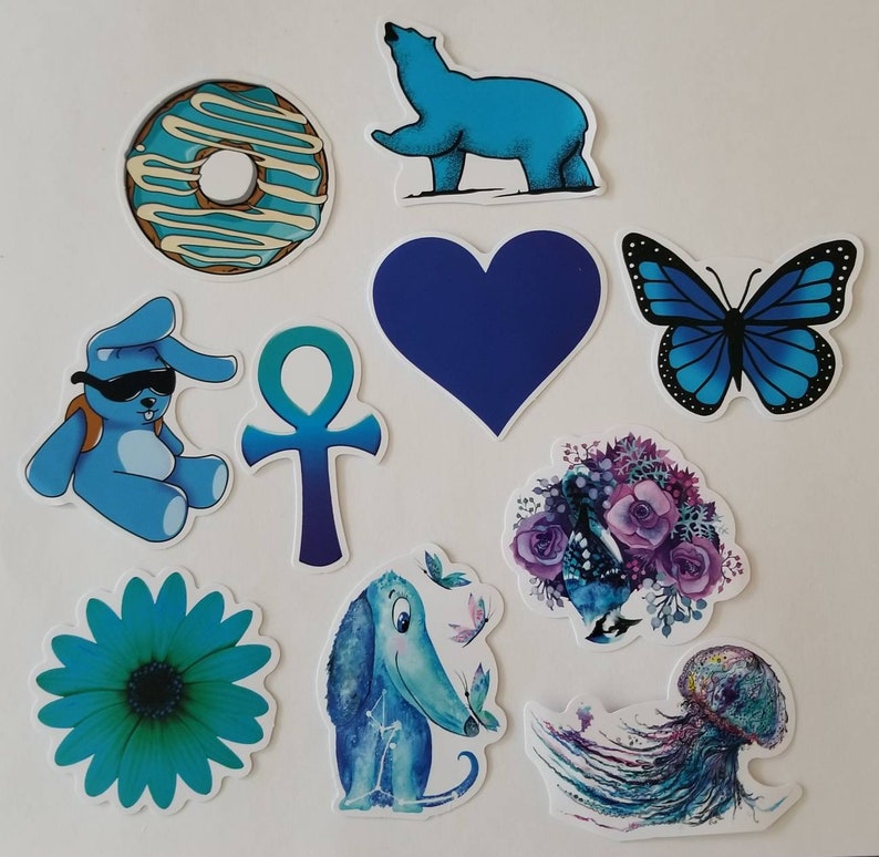 Blue Aesthetic Stickers 10 Pack - Etsy