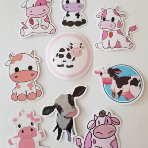 Cartoon Cow Stickers 10 Pack - Etsy