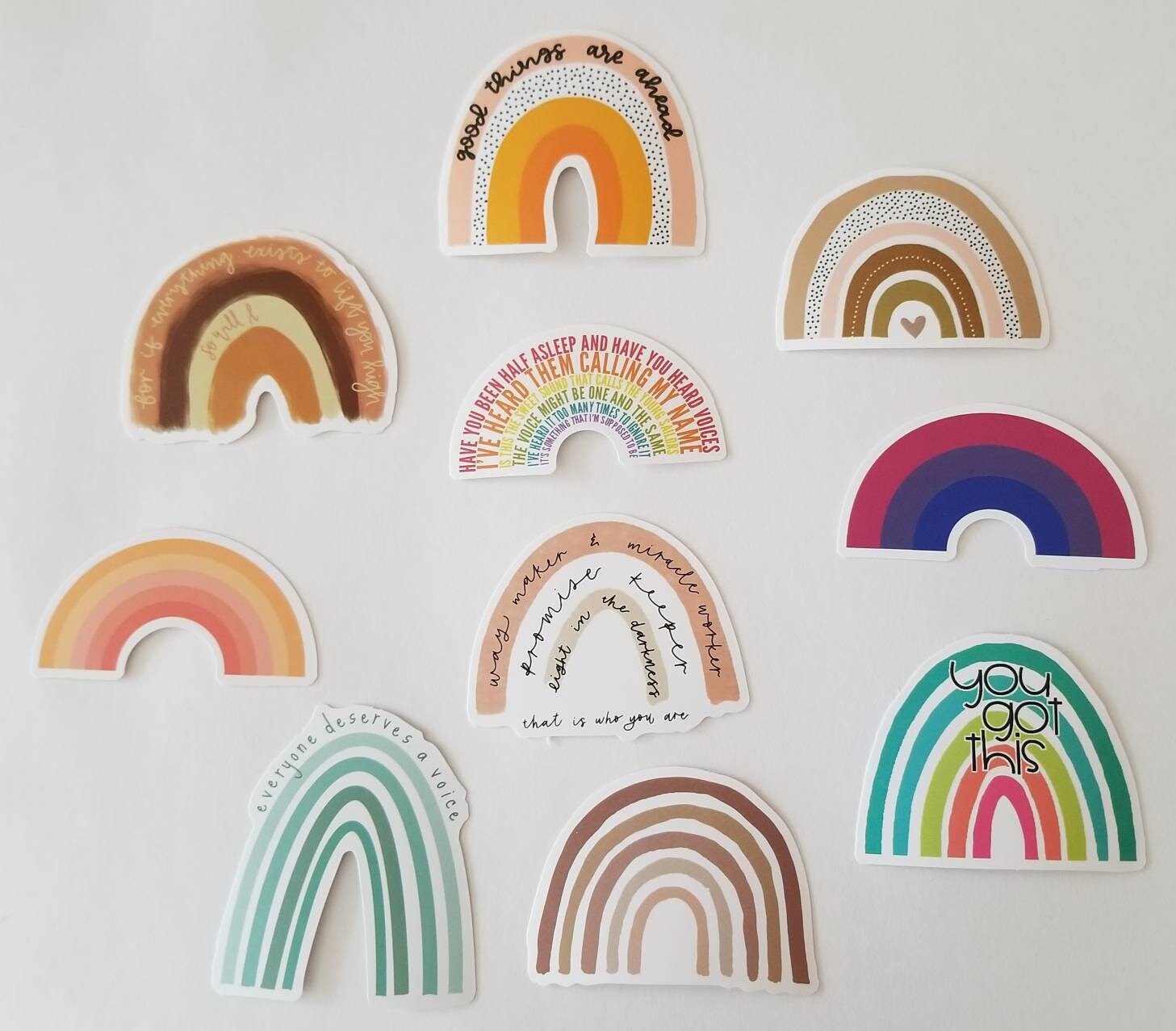 Rainbow Aesthetic Stickers 10 Pack - Etsy