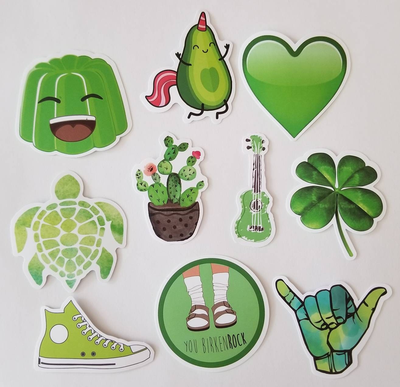Green Aesthetic Stickers Pack of 10 - Etsy