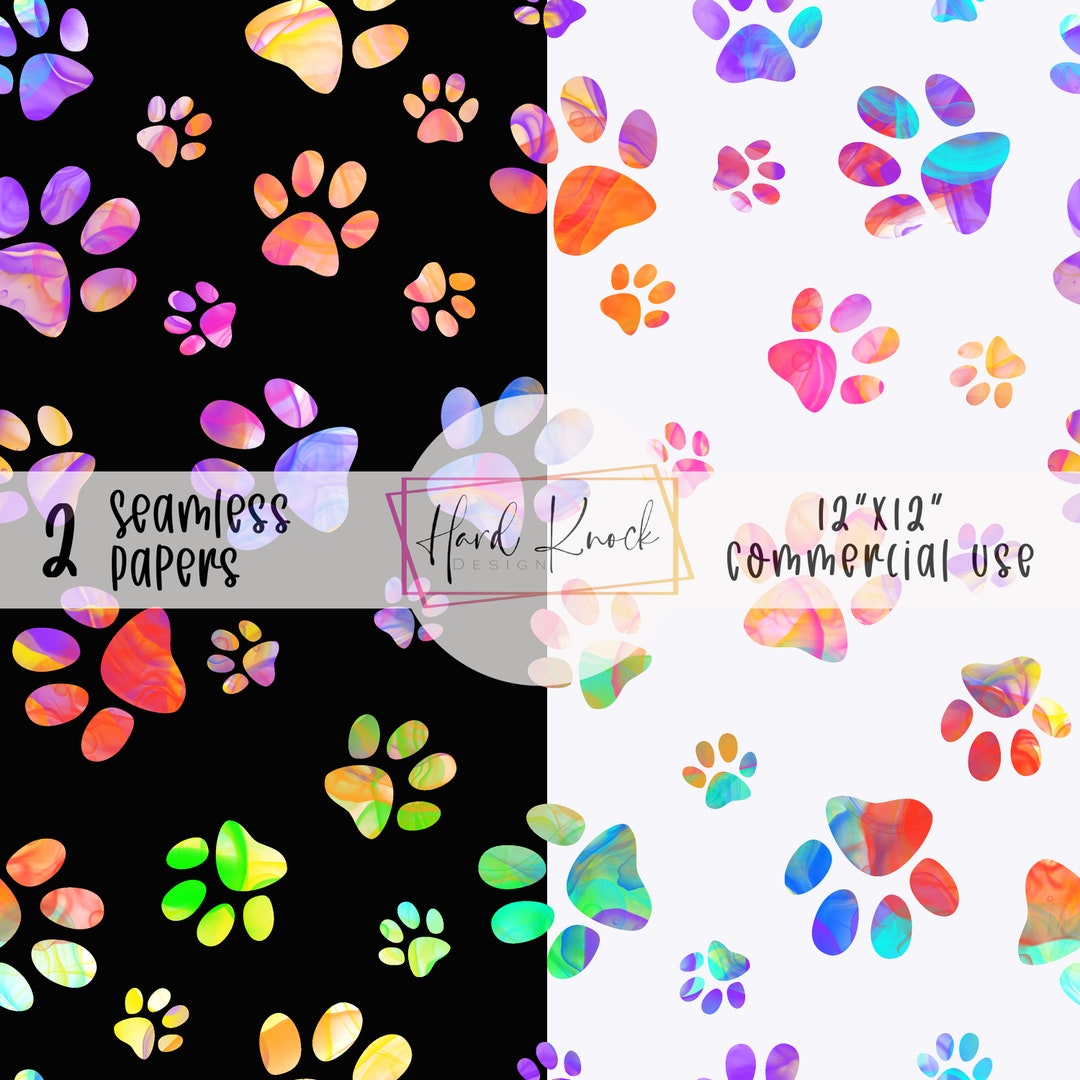 COLORFUL PAW PRINTS 2 for 1 - Etsy