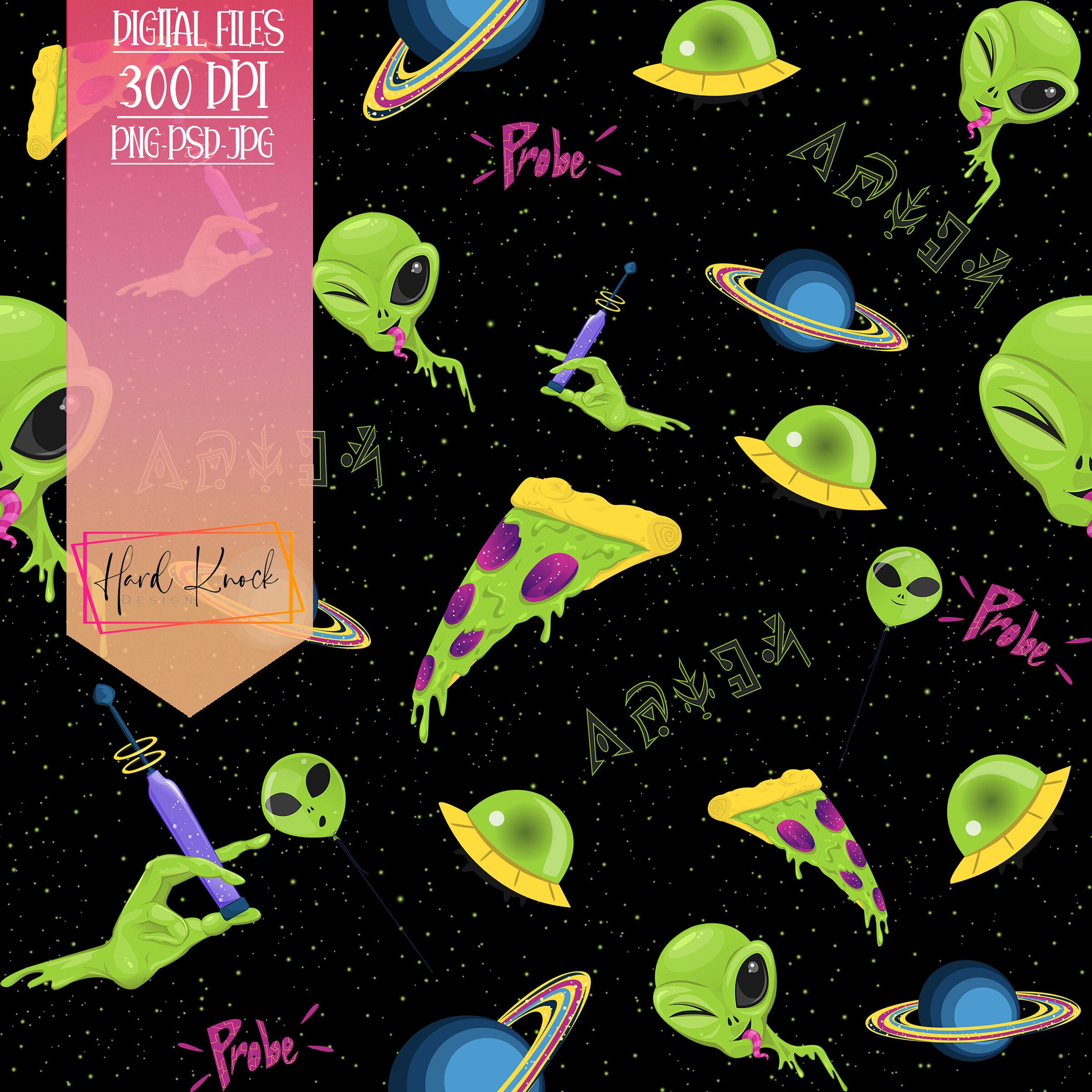 Aliens Seamless Pattern - Etsy