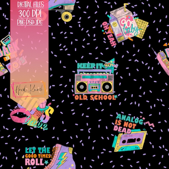 90's Retro Seamless Pattern - Etsy