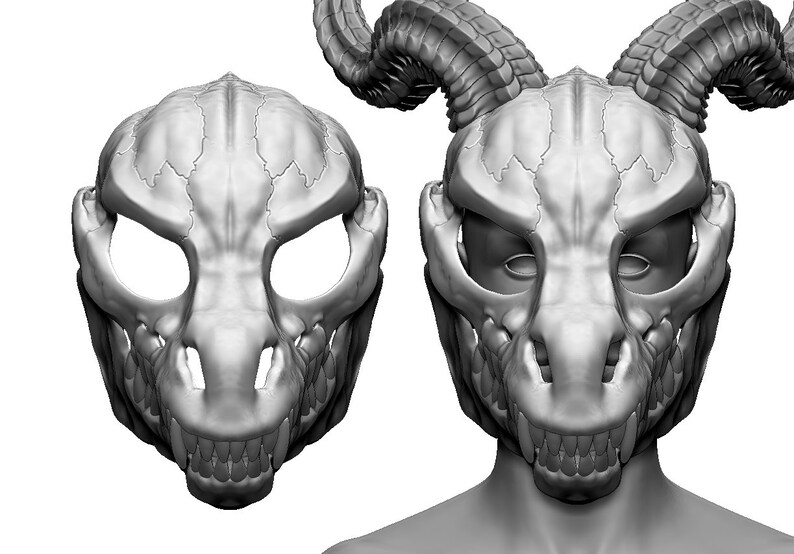 Dragon Skull Mask 3d-model for Print - Etsy