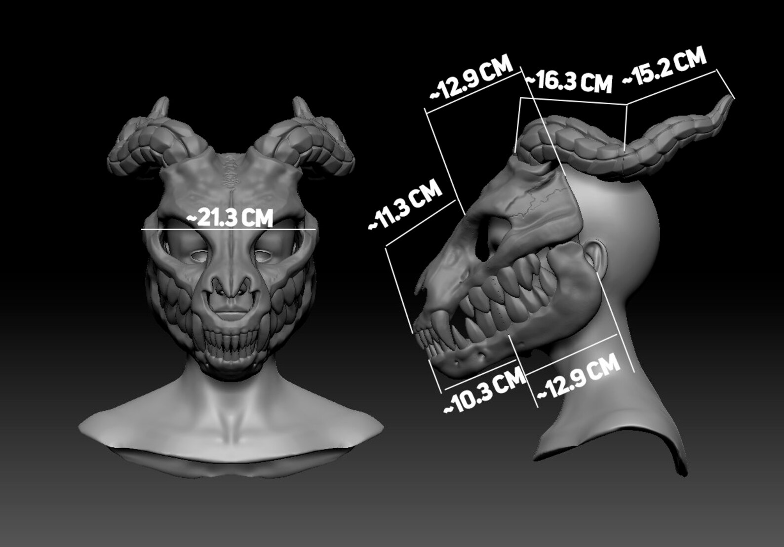 Devilish Dragon Skull 3d Model for Print - Etsy