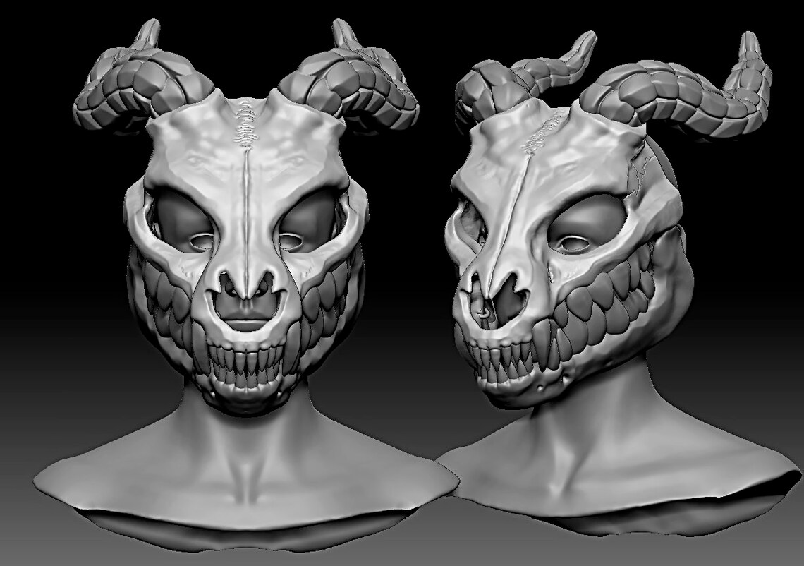 Devilish Dragon Skull 3d Model for Print - Etsy