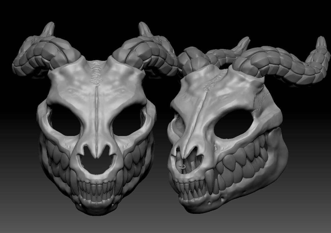 Devilish Dragon Skull 3d Model for Print - Etsy
