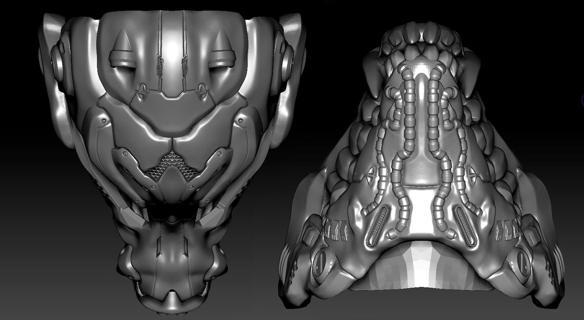 Bionic Skulldog 3d-model for 3d Print cyberskull - Etsy