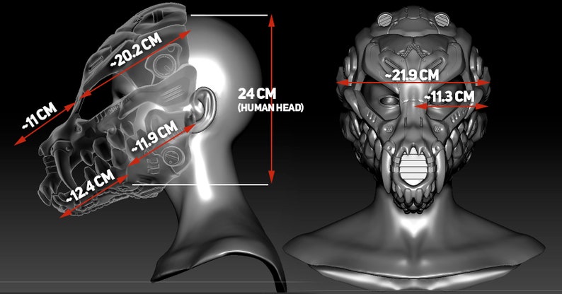 Bionic Skulldog 3d-model for 3d Print cyberskull - Etsy