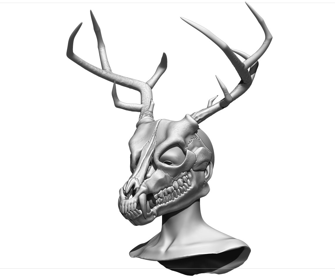 Wendigo Skull Base 3d-model for Print - Etsy