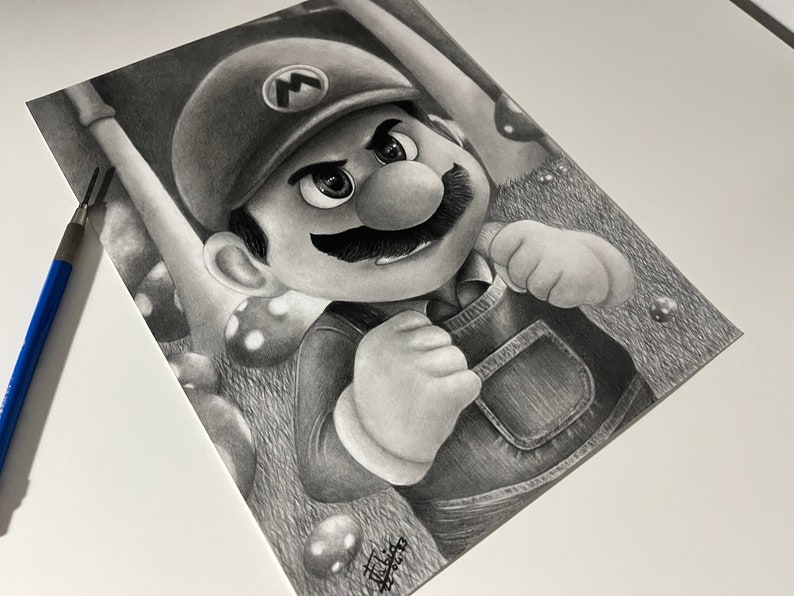 Super Mario Bros Original Drawing With Pencils - Etsy