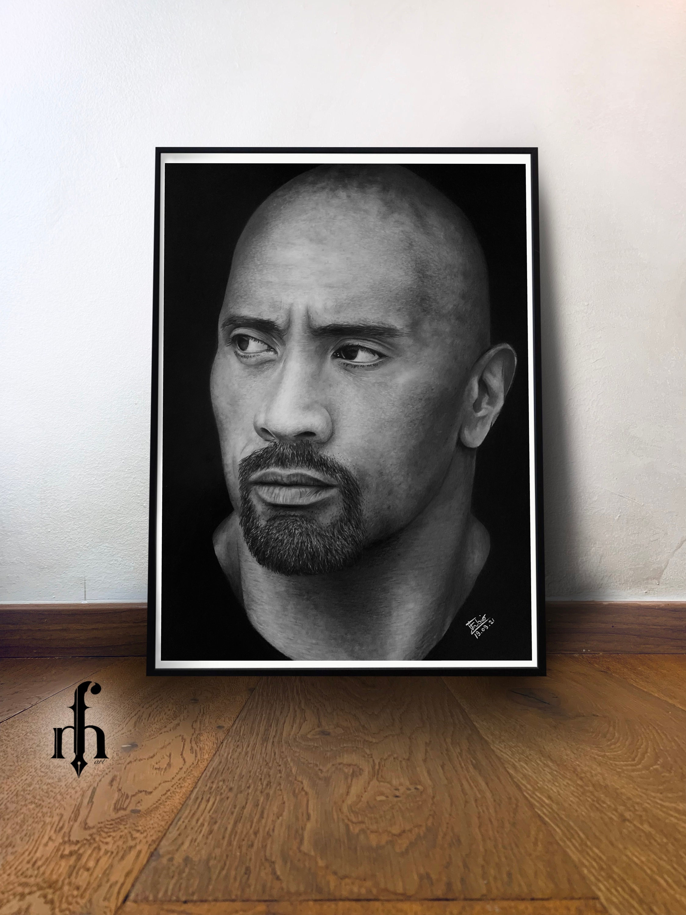 The Rock Drawing Prints (dwayne Johnson) - Etsy