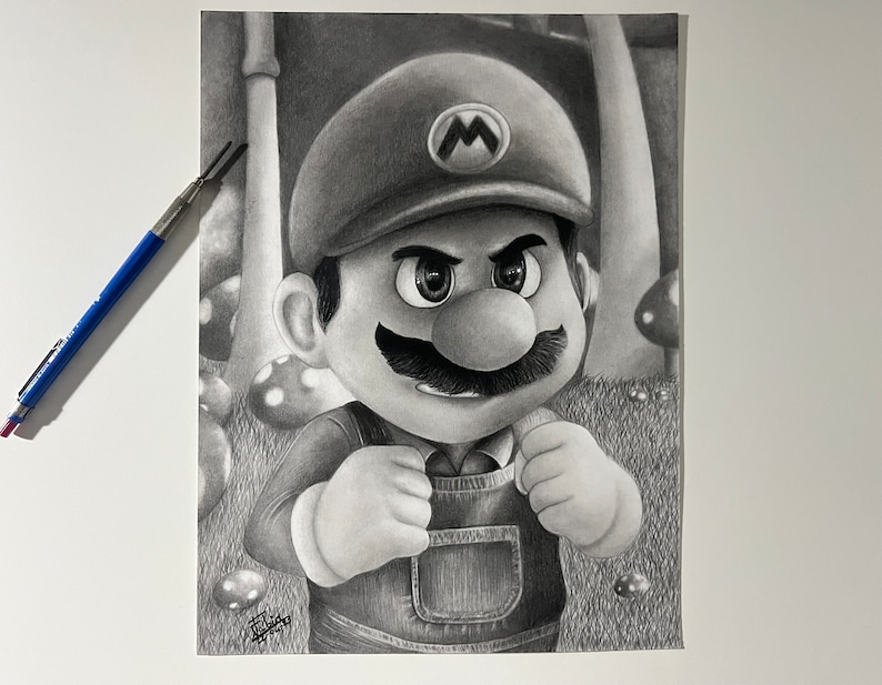 Super Mario Bros Original Drawing With Pencils - Etsy