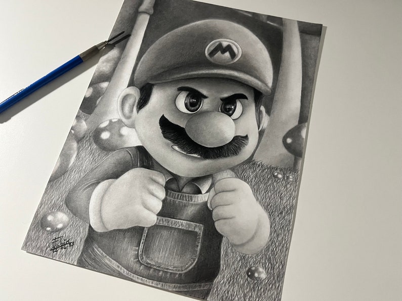 Super Mario Bros Original Drawing With Pencils - Etsy
