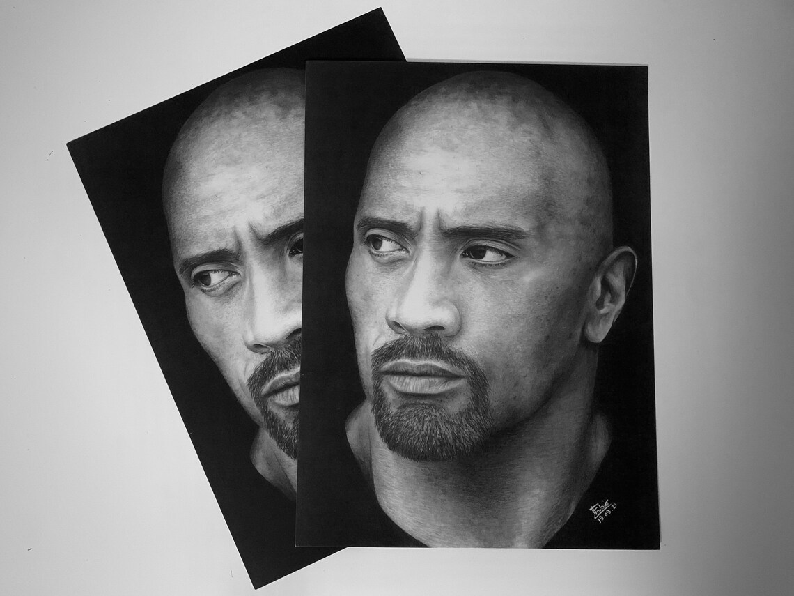 The Rock Drawing Prints (dwayne Johnson) - Etsy