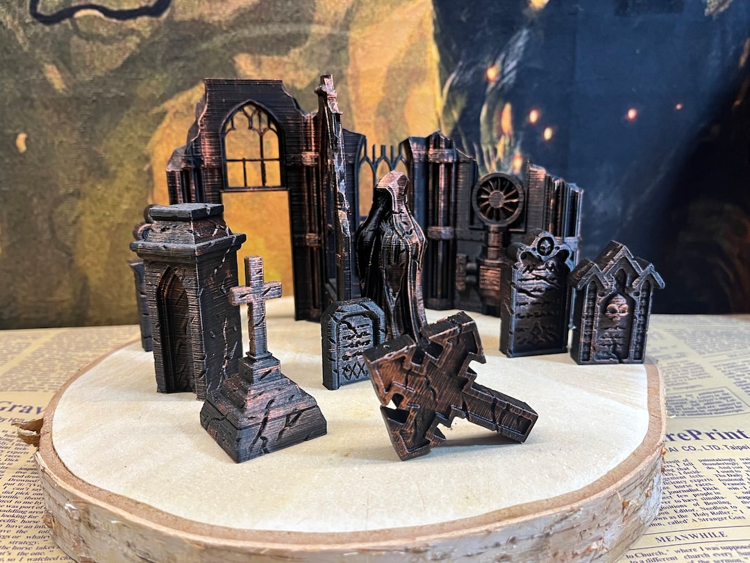 Tarantulas Enclosure Decor Set of 9 Ps Ruined Wall and Graves ...