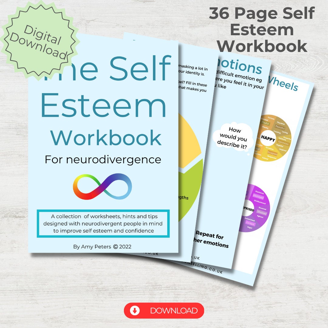 Self Esteem Workbook for Neurodivergence Digital Download 36 Page ...