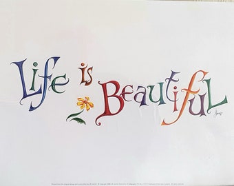 Coloring Page Life is Beautiful - Etsy