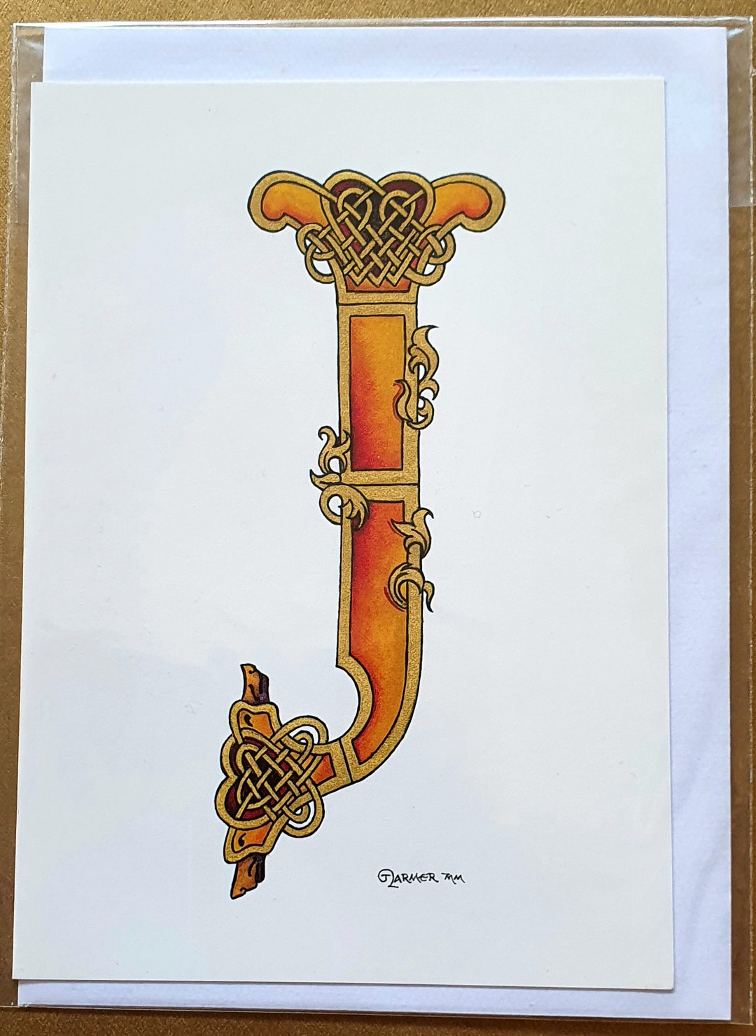 Celtic J - Printed Greeting Card - Etsy