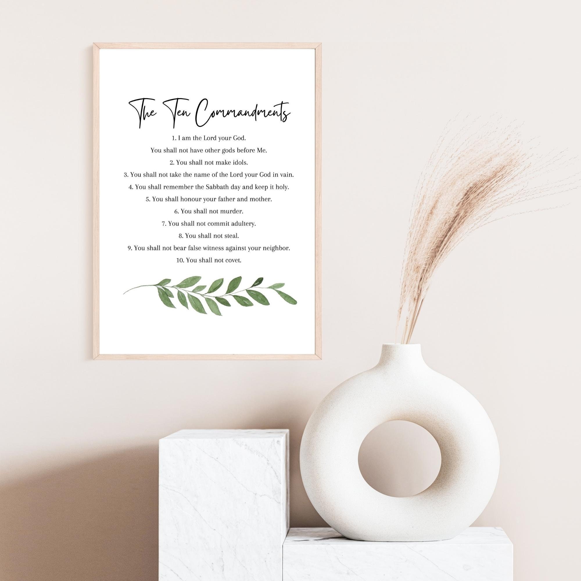 The Ten Commandments, Bible Verse Print, Christian Posters, Scriptures ...