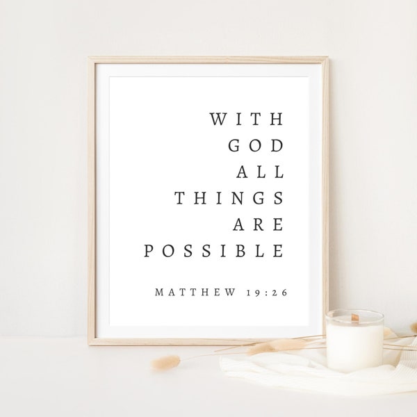Matthew 19 26 - Etsy