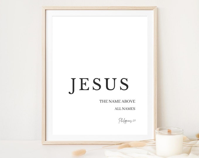 Philippians 2 9 Jesus Name Above All Names Bible Verse Wall Art Poster ...