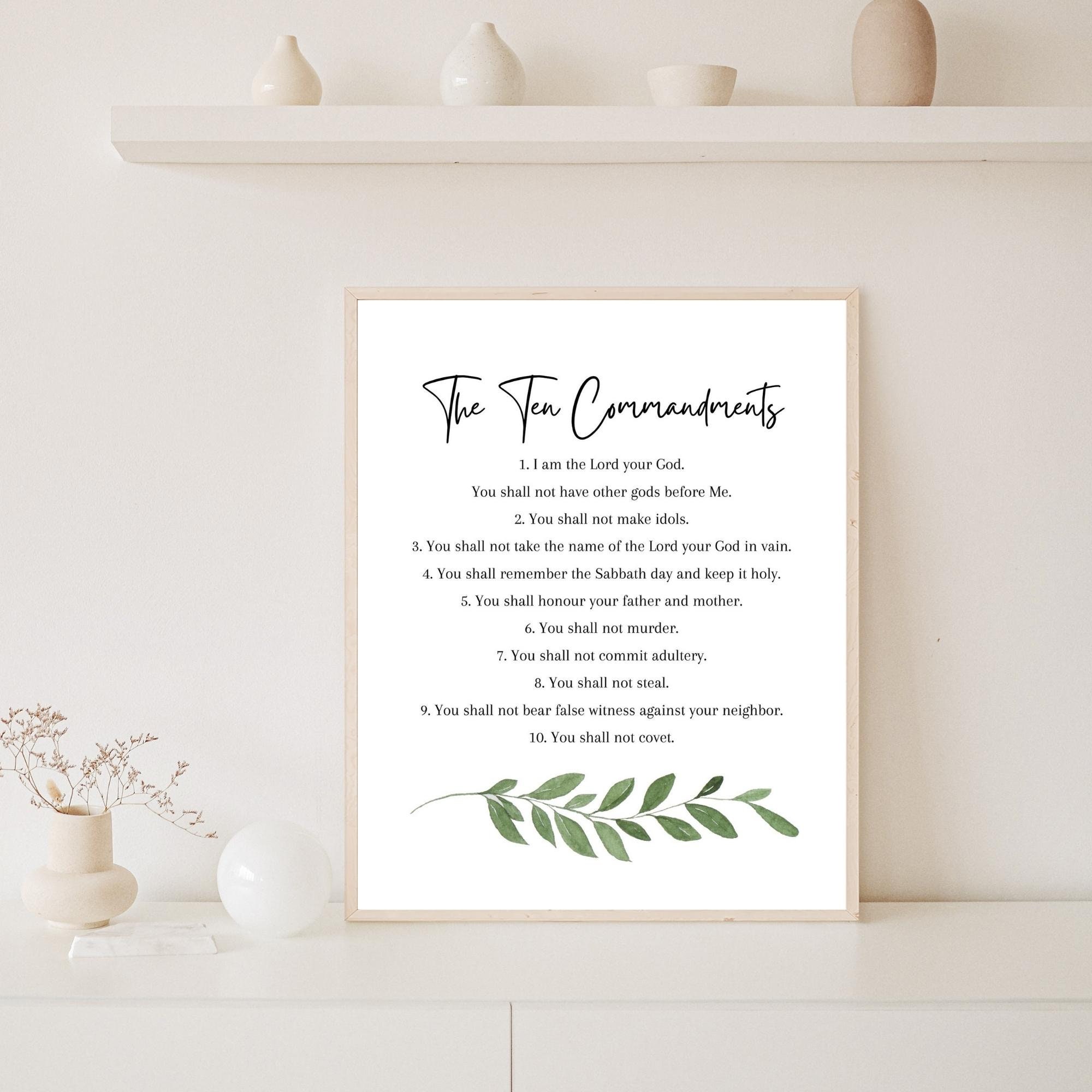 The Ten Commandments, Bible Verse Print, Christian Posters, Scriptures ...