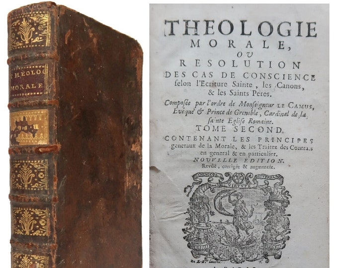 1715 Antique Book Moral Theology Catholic Church Cases of Conscience Sacred Scriptures Canons ...