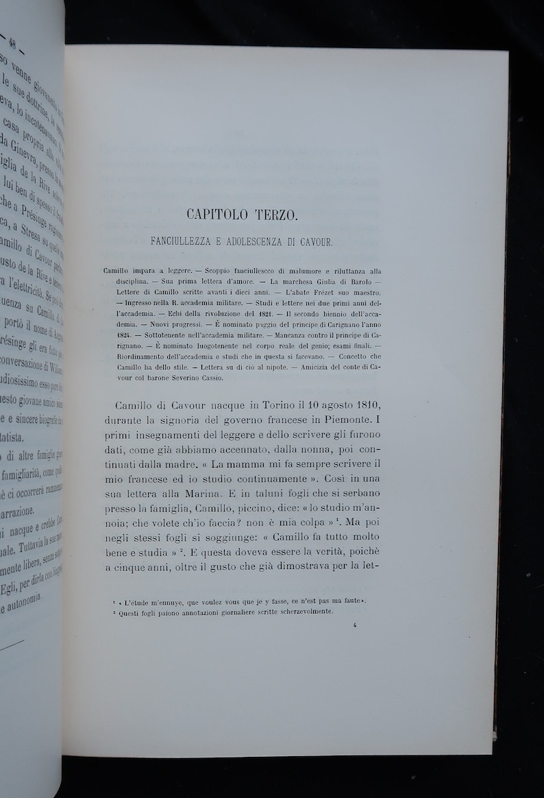 1886 Italy Life of Count of Cavour Italian Politician, Economist ...