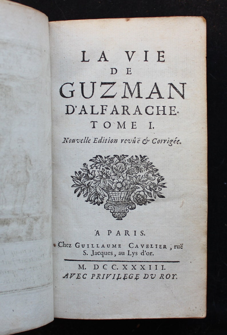 1733 Guzman De Alfarache Spanish Picaresque Novel Mateo Aleman ...