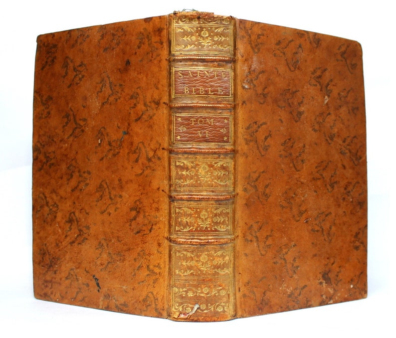 1780 Antique Bible Tobit, Judith, Esther & Job Text in Latin and French ...