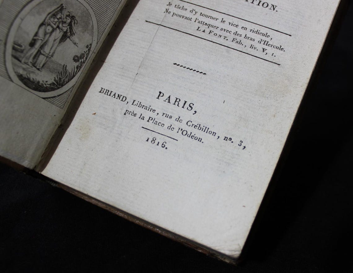 Antique French Book | 19th Century Leather Binding, Gilt Spine - Etsy