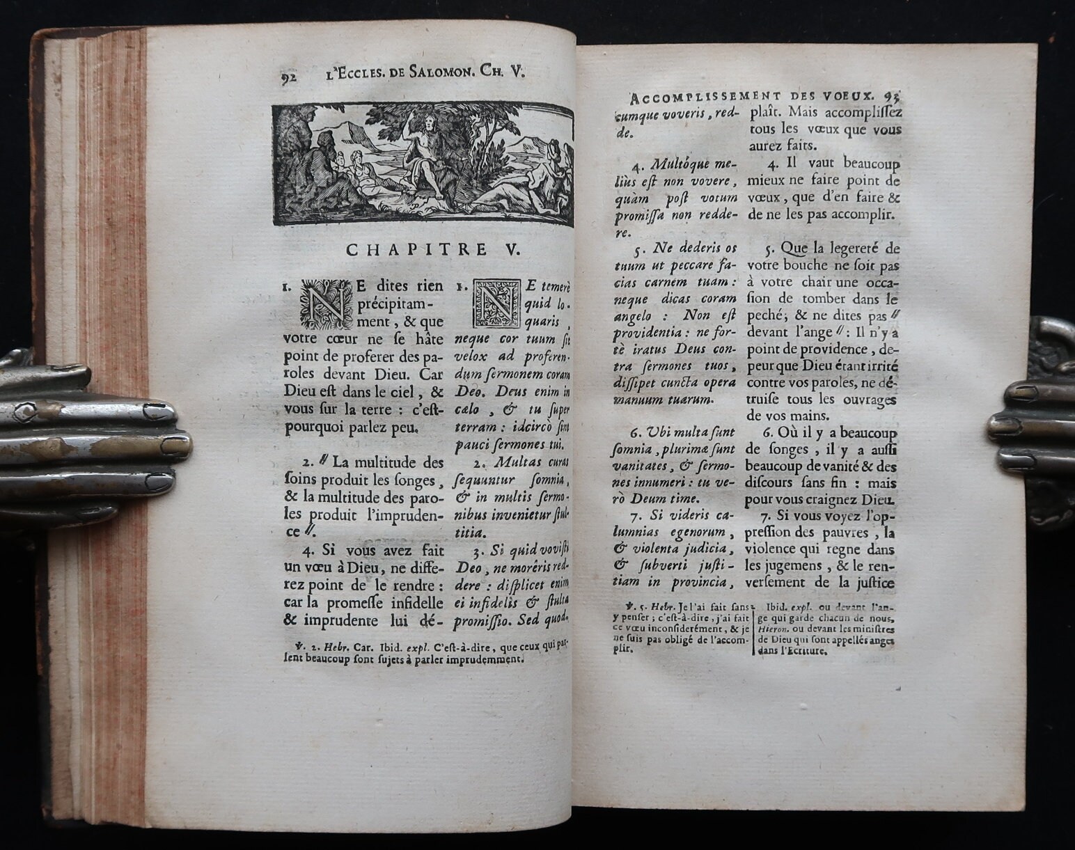1711 Antique Bible the Book of Ecclesiastes Text in Latin and French ...