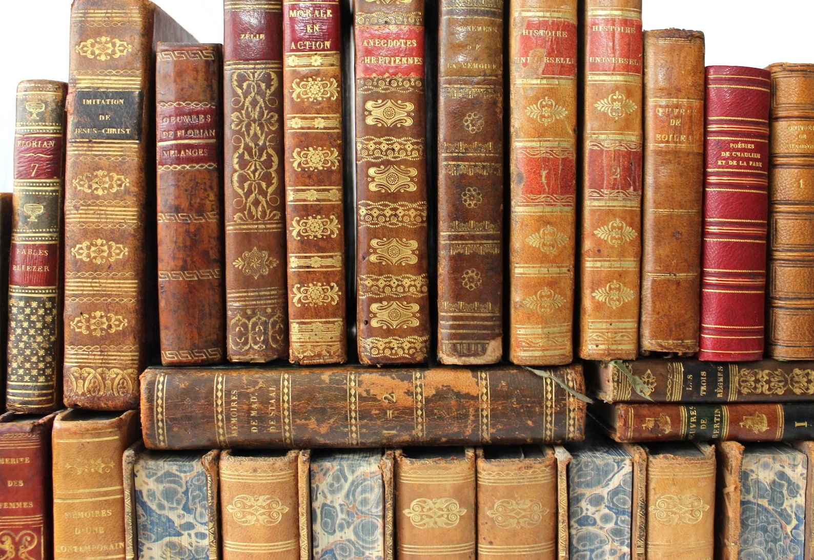 Antique French Book | 19th Century Leather Binding, Gilt Spine - Etsy