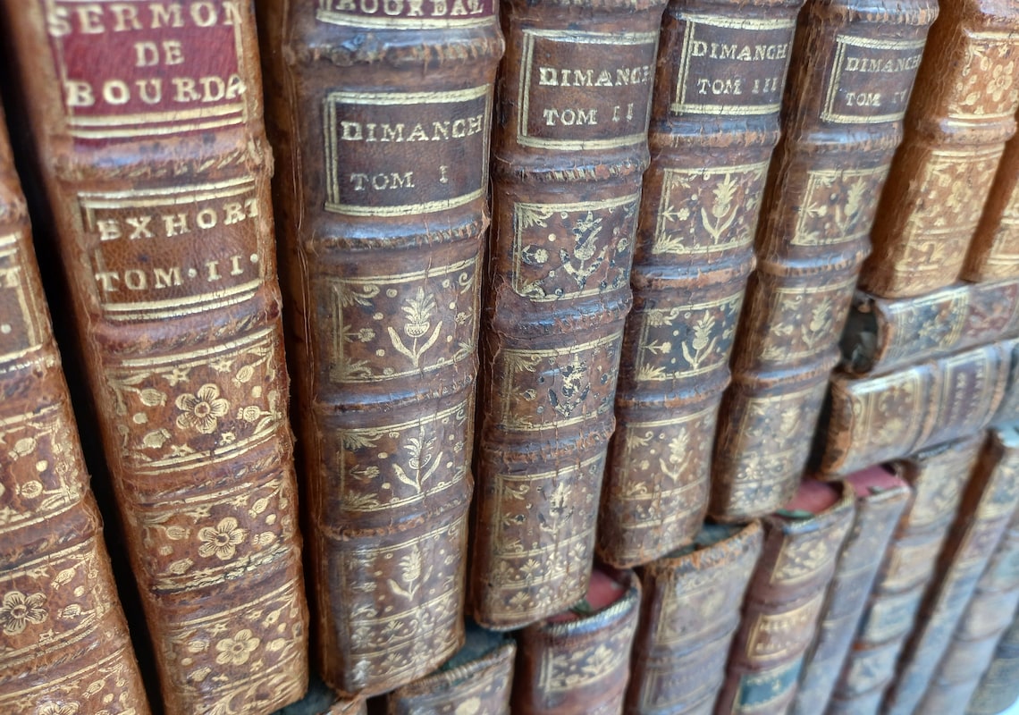 1700s Antique Book From the 18th Century Decorative Leather - Etsy