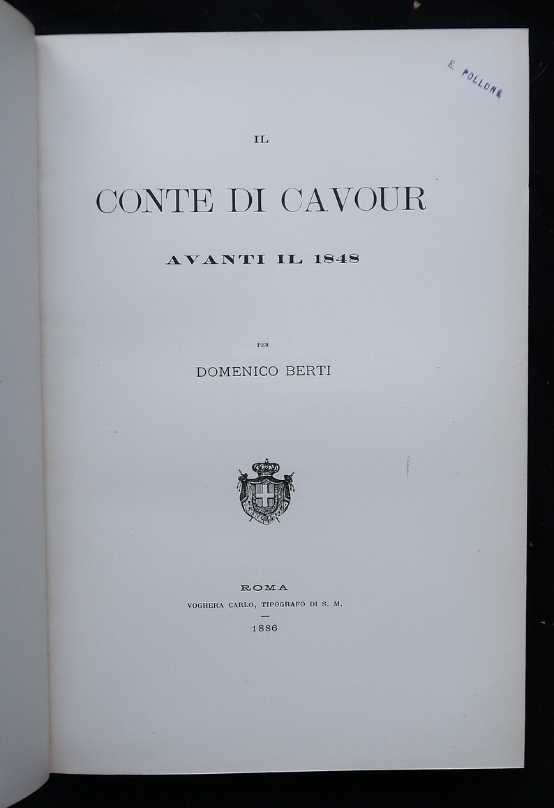 1886 Italy Life of Count of Cavour Italian Politician, Economist ...