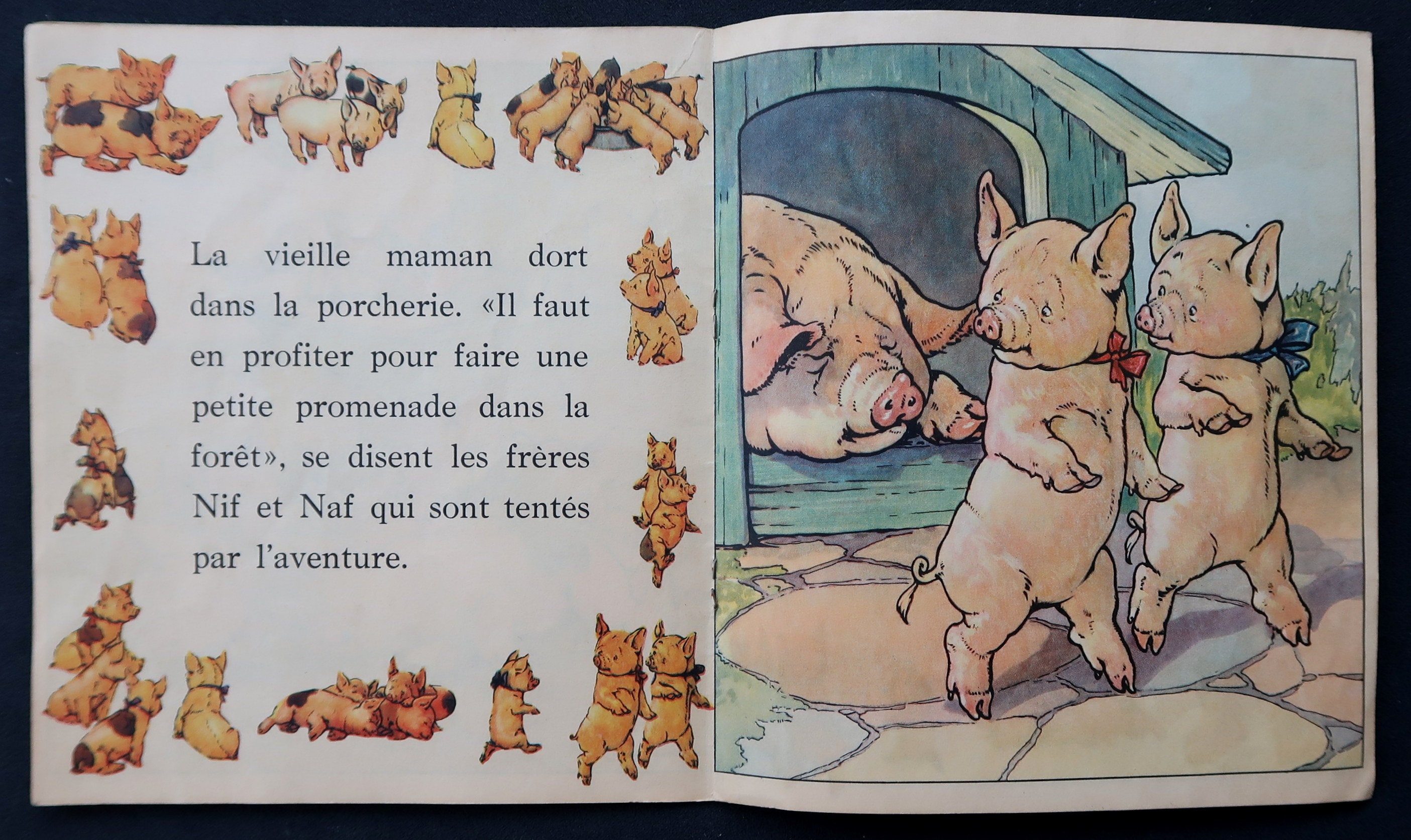 1954 Little Pigs Vintage Children's Book Petits Cochons Illustrated ...