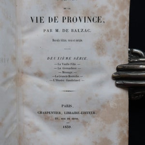 1839 Balzac the Human Comedy Scenes From Provincial Life French ...