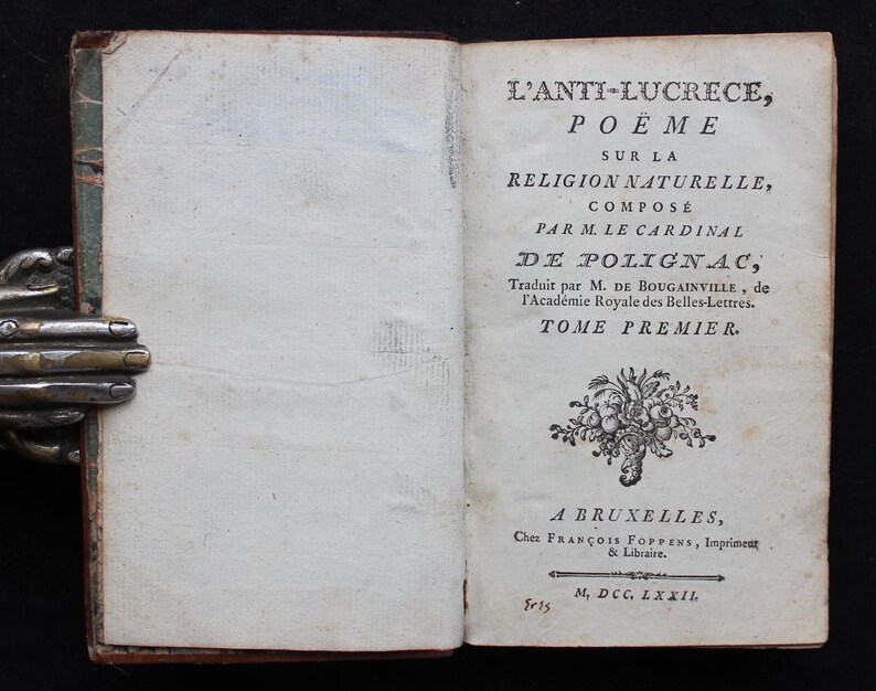 1772 the Anti-lucretius by Cardinal Polignac Refutation of Lucretius ...
