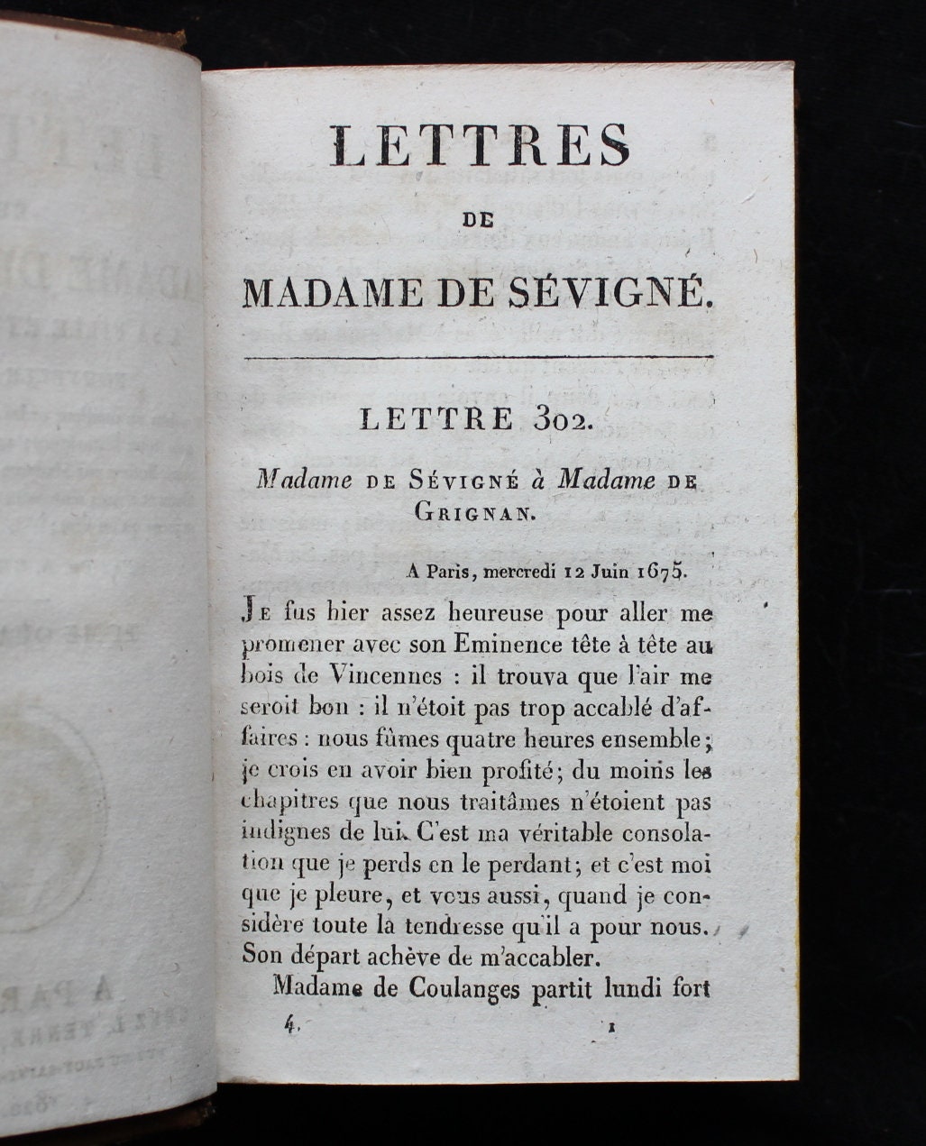 1820 Letters of Madame De Sévigné French Literature Set of 6 Elegantly ...