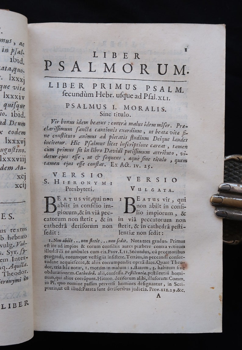 1691 Antique Bible the Books of Psalms & Canticles Liber Psalmorum ...