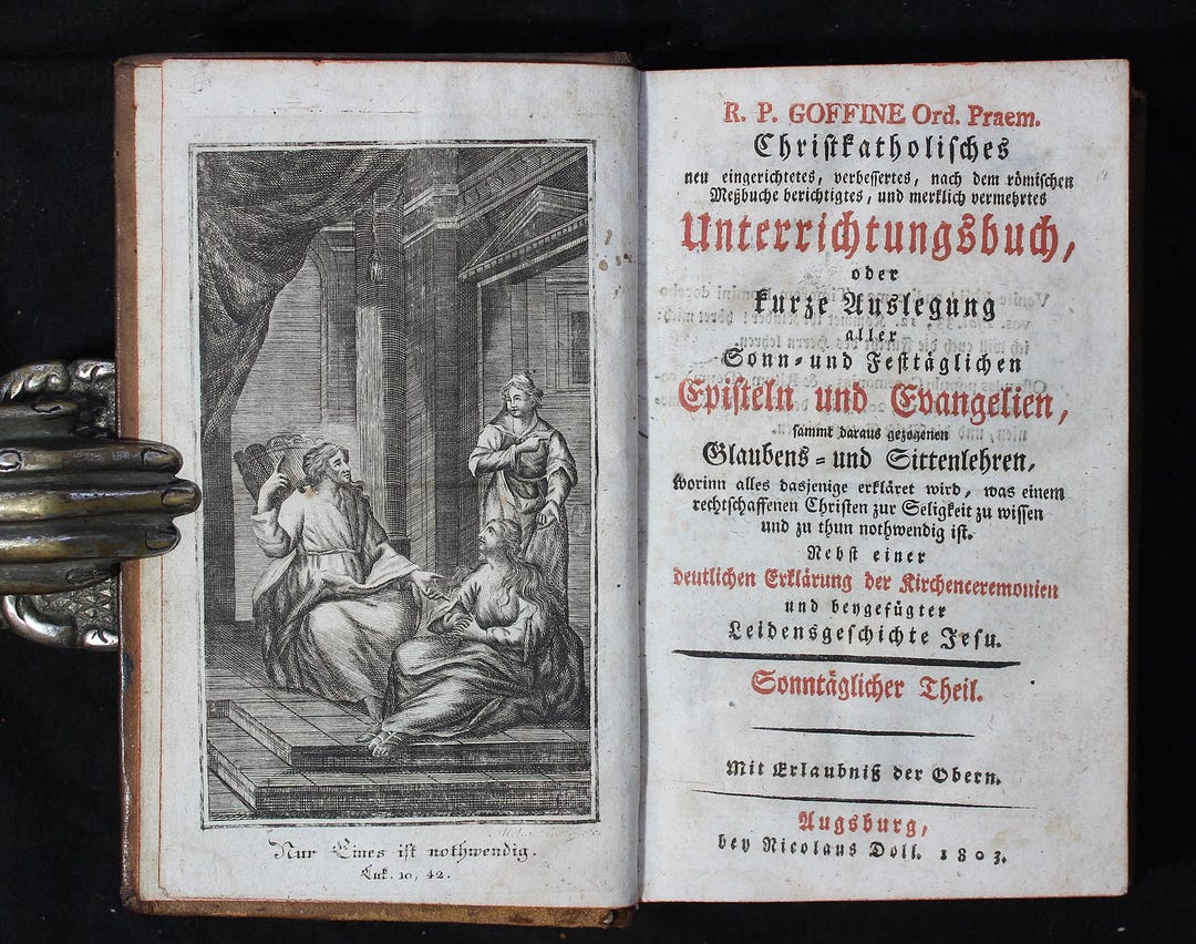 1803 - Antique German Liturgical Text - R.P. Goffine's Instructional ...