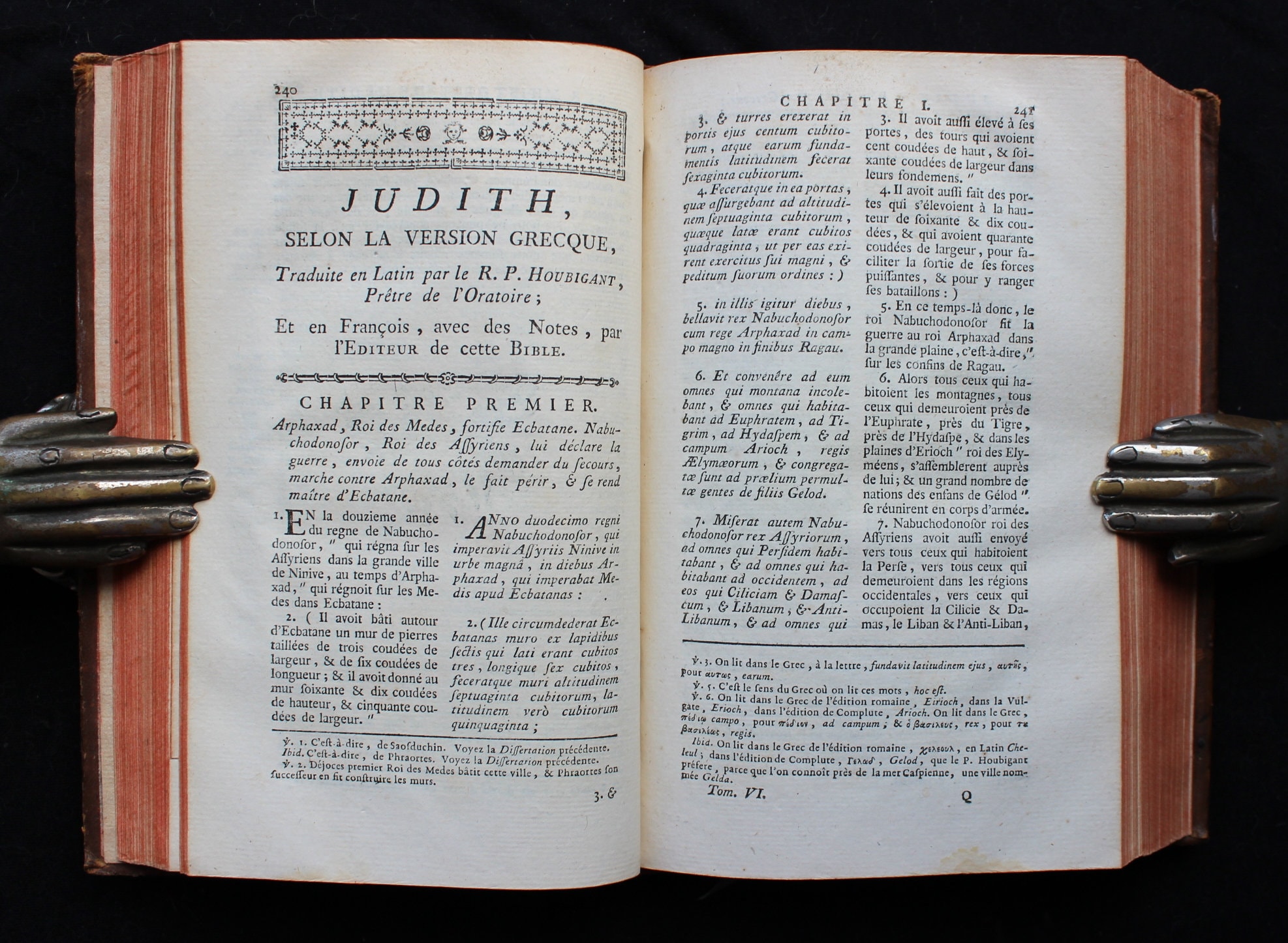 1780 Antique Bible Tobit, Judith, Esther & Job Text in Latin and French ...