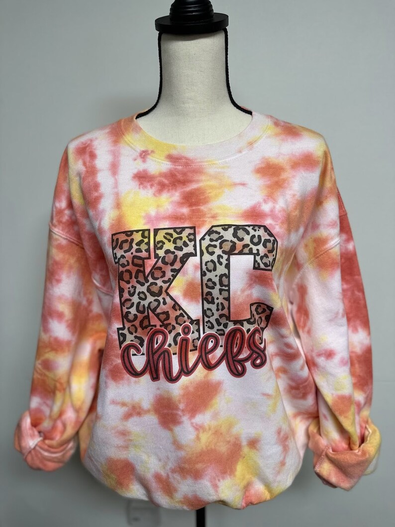KC Chiefs Womens Sweater - Tie-dye KC Sweater - Tie-dye Sweater ...