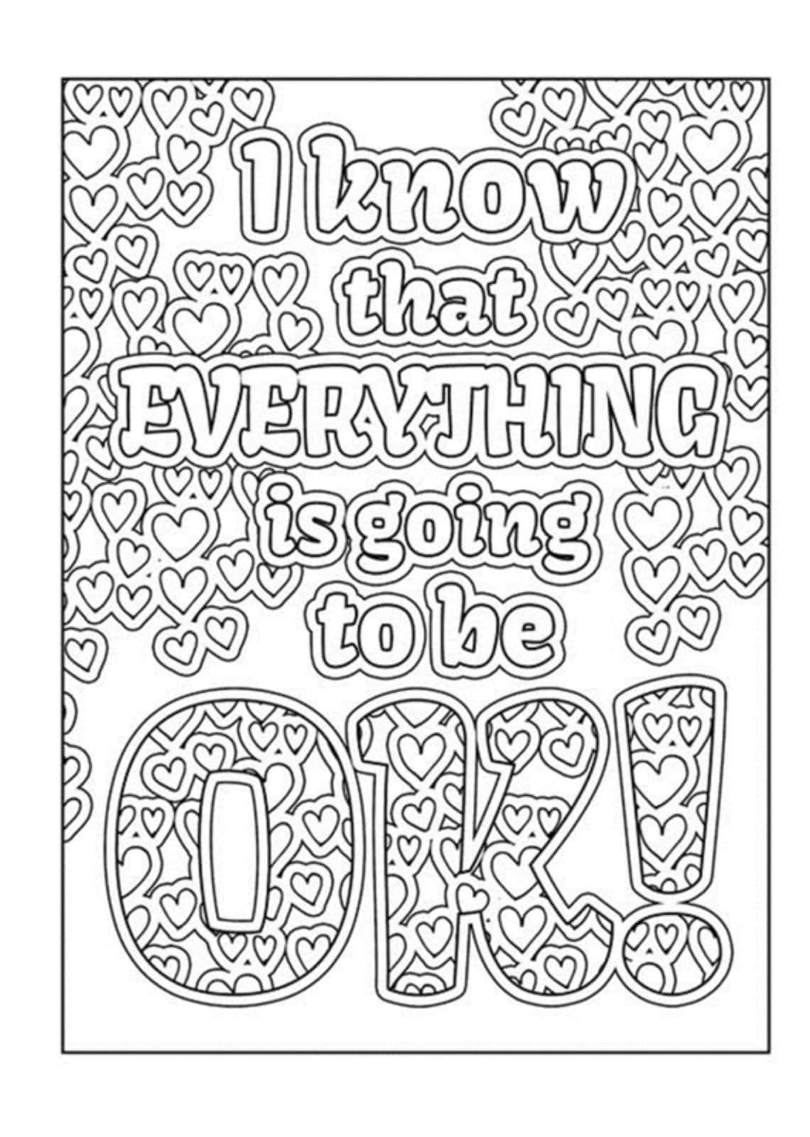 Inspirational Quotes Coloring Pages 50 Depression, Anxiety ...